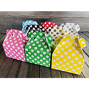 Outside the Box Papers Chevron, Stripe and Polka Dot Paper Gable Favor Boxes 36 Pack Gold, White