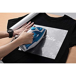 PU HTV 12" x 10' Heat Transfer Vinyl Rolls, Iron on Heat Press Easy to Cut & Weed for DIY Design T-Shirt(White）