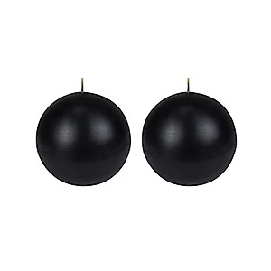 Zest Candle 2-Piece Ball Candles, 4-Inch, Black