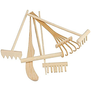 HOZEON 12 PCS Mini Zen Garden Rakes, Bamboo Zen Garden Rake Sets, Professional Sand Zen Garden Tools for DIY, Tranquil Meditation, Rustic Decoration, Gift Giving, Relief