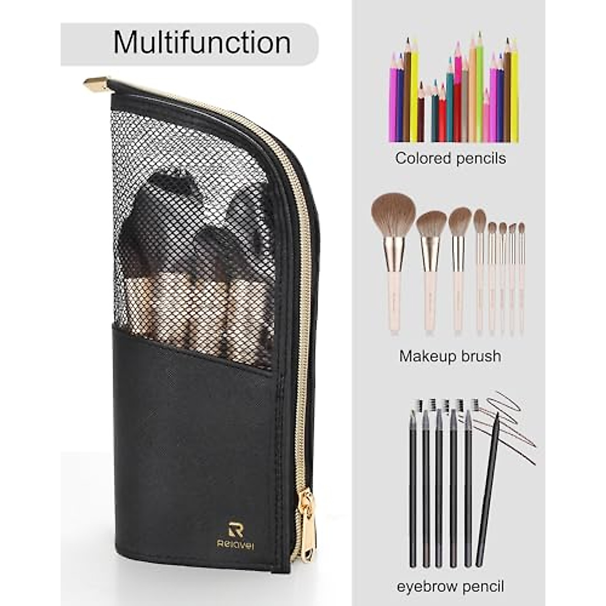MONSTINA Makeup Brush Organizer Bag,High Capacity Portable Stand-Up Makeup Brush Holder,Professional Artist Makeup Brush Sets Case Waterproof Dust-proof Makeup Brush Cup