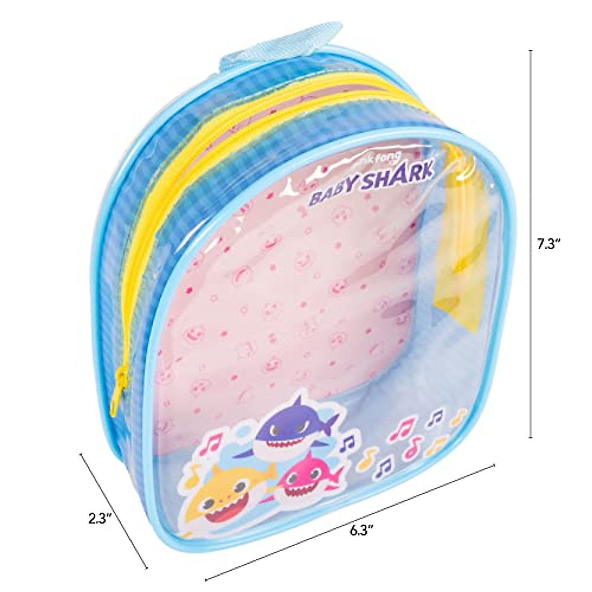 Luv Her Kid's pinkfong Baby Shark Fashioninsta's Backpack -Baby Shark Accessories Set for Girls -Baby Shark Sets - Bow's with Alligator Clips, Hair Ties, Backpack Ages 3+