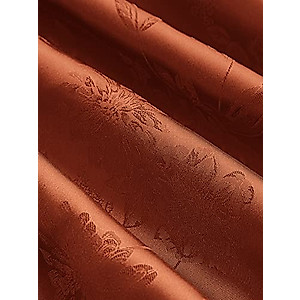 Floerns Women's Spaghetti Strap Cowl Neck Long Slip Satin Silk Midi Dress Rust Brown Floral XS