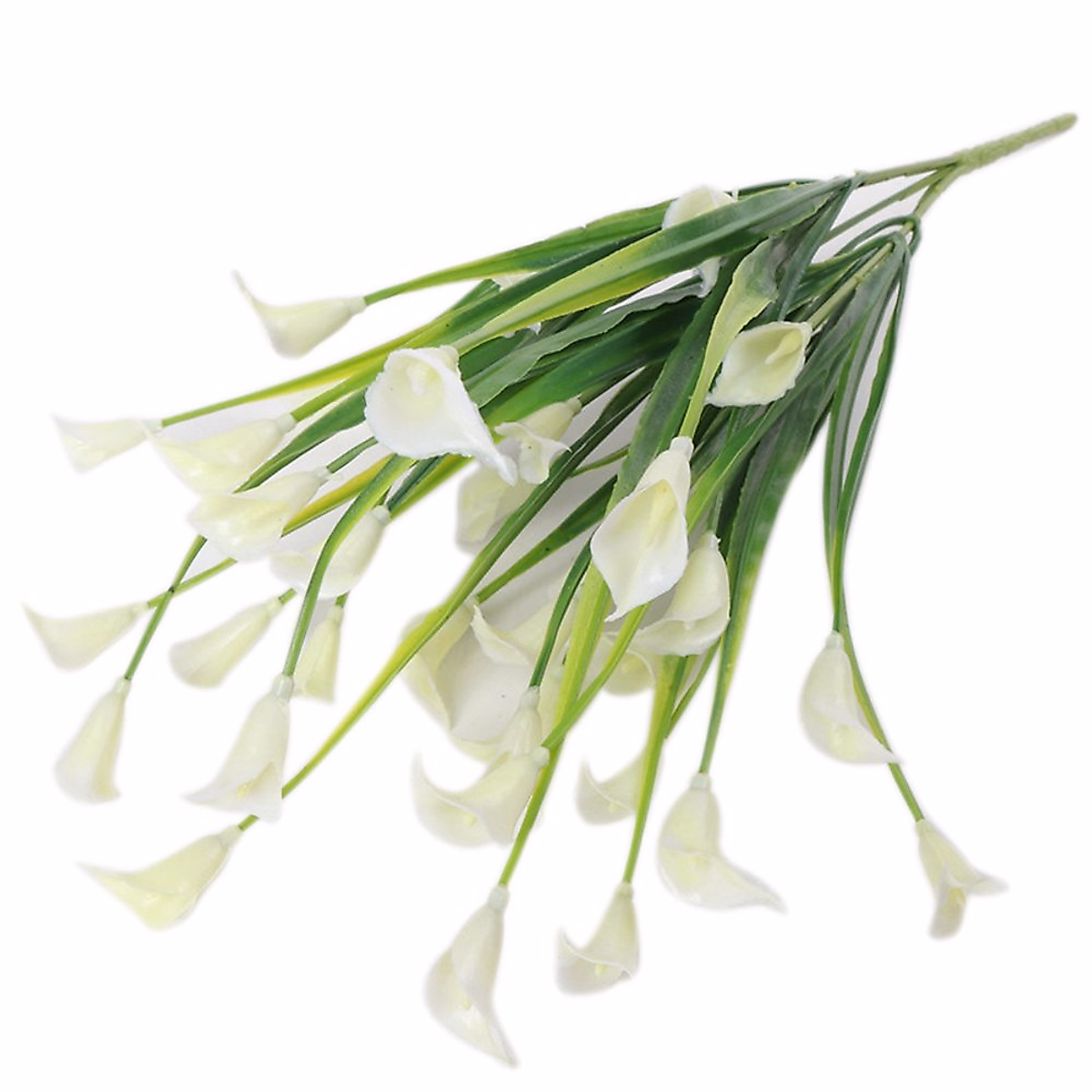 Shineweb 1 Bouquet 5 Branches Calla Lily Flower Artificial Table Plant Garland Home Kitchen Garden Office Wedding Wall Decor White