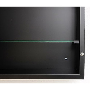 FOMAYKO Farmhouse Black Metal Framed Recessed Bathroom Medicine Cabinet with Mirror Rounded Rectangle Vanity Mirros for Wall 22x30 inch