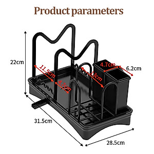 LONONE Dish Drying Rack for Kitchen Counter Dish Racks with Drainer and Glass Holder Kitchen Aid Compact Dish Racks for Kitchen Counter,Green