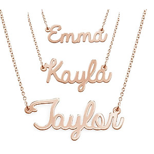 MyNameNecklace Personalized Cursive Name Pendant Necklace-Nameplate Christmas Jewelry Gift