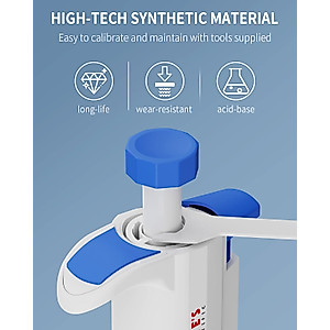 Adjustable Pipettes 20-200μl, Single Channel Pipette Lab Micropipettes Variable Volume, Four E's Scientific