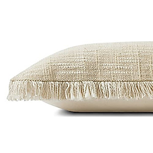 Loloi PAR0008 Throw-Pillows, 18'' x 18'' Cover w/Poly, Sand/Natural