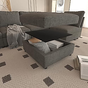 Free Combination Convertible Modular Sectional Sofa with Movable Ottomans and Storage, Oversized Symmetrical U Shaped Reversible Corner Couch with Cupholders, 6 Seat Sofa&Couch Bed for Living Room