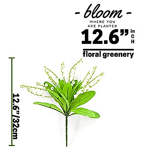 Artificial White Faux Flowers Floral Stems Plant Picks Berry Blossom Tall Fall Plant Outdoor Floral Arrangement Decoration Crafts Home Decor Holiday Wedding Parties 8Packs(Lily Of Valley White Flower)