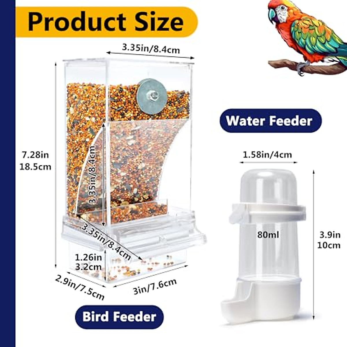 VERTUPET Anti Spill Bird Feeder for Multiple Pets, Polyester Material, No Mess
