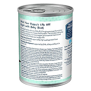 Blue Buffalo Baby BLUE Healthy Growth Formula Grain Free High Protein, Natural Puppy Wet Dog Food, Turkey and Potato Recipe 12.5-oz Cans (Pack of 12)