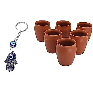 Odishabazaar Reusable Natural Clay Kulhad Tea Coffee Cup Set of 5(200ml)