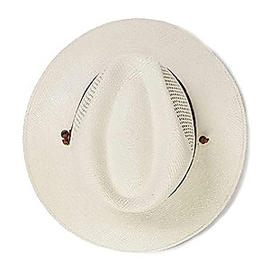 Stetson Men's Standard Stentson Airway Vented Panama Straw Hat, Natural, XX-Large