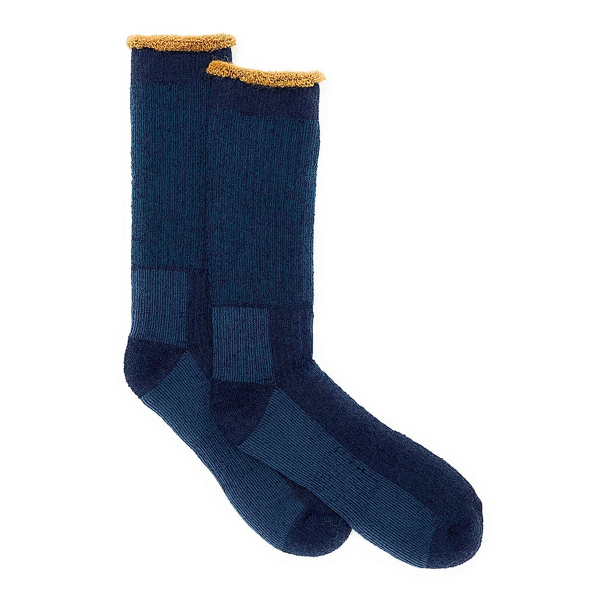 WARRIOR ALPACA SOCKS - Heavy-Duty Terry Lined Endurance Alpaca Socks (Lakeside Blue/Gold, Large)
