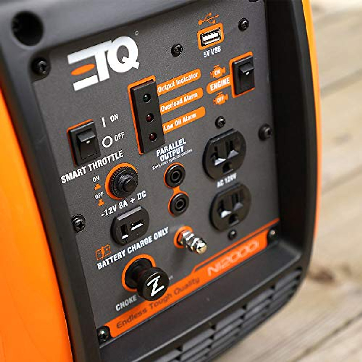 ETQ Tough Quality 2000/3600Watt Portable Generator - Extremely Quiet - CARB Compliant (2000W inverter)