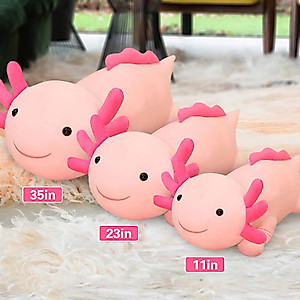 JANCLF Axolotl Stuffed Animal Plush Toy,Cute Soft Salamander Plush Pillow,Kawaii Plushies Doll Toy for Kids (Pink,11 inch)