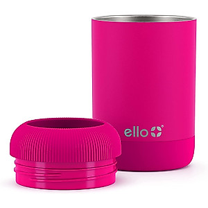 Ello Stainless Steel Can Koozie | Inuslated Can Cooler Keeps 12oz, 16oz, Slim Cans, and Glass Bottles Cold | Metal Drink Holder Perfect for Beer, Soda, and Hard Seltzer, Tulip