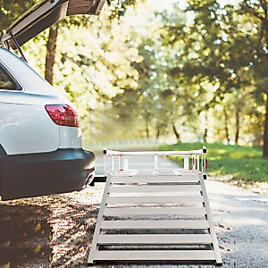 IRONMAX Aluminum Cargo Carrier with Ramp, 50’’ x 29.5’’ Hitch Mount Mobility Scooter Wheelchair Carrier, Tow Hitch Cargo Carrier for Car, Van, SUV, RV, 500 LBS Capacity