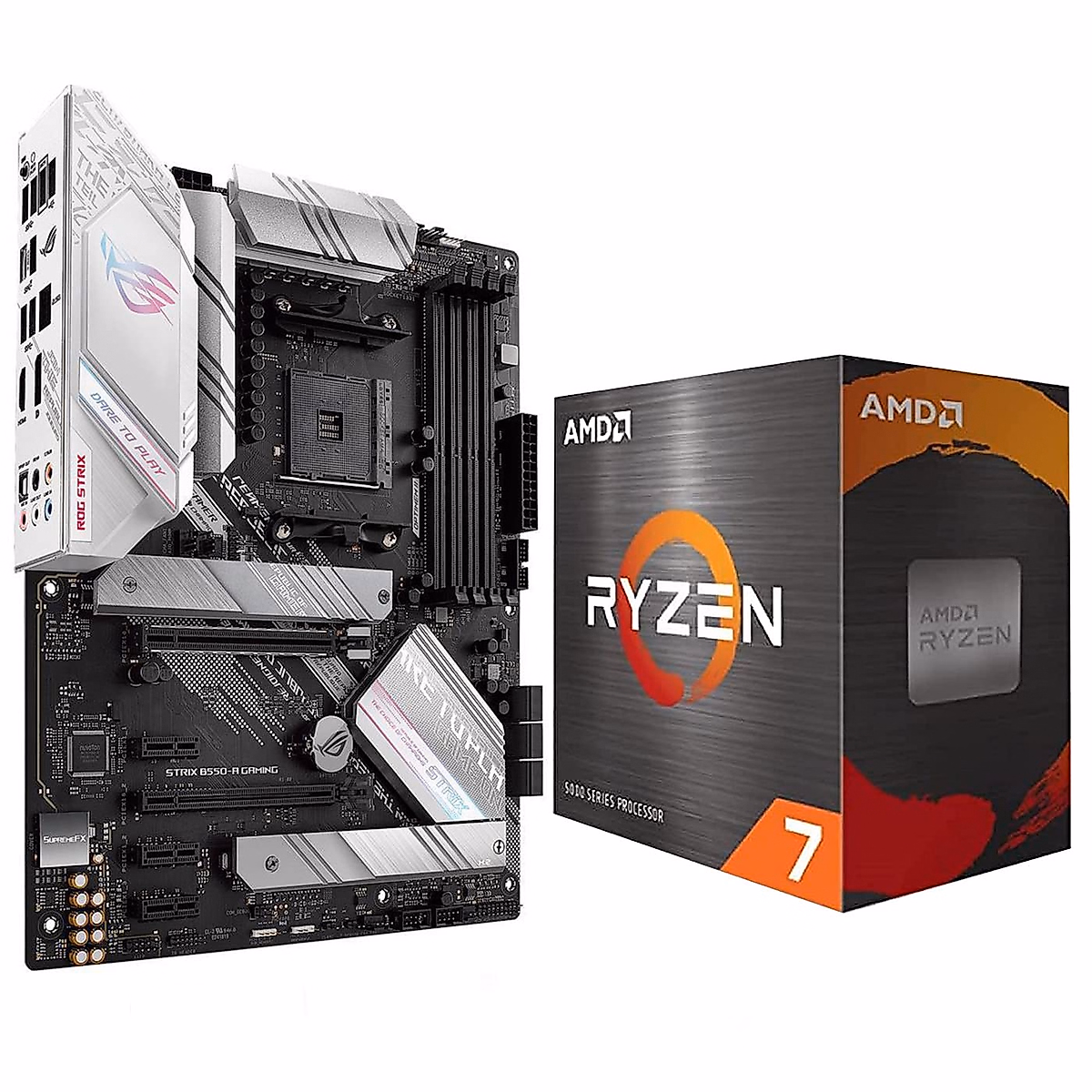 INLAND AMD Ryzen 7 5700X 8-Core 16-Thread Unlocked Desktop Processor with ASUS ROG Strix B550-A AMD AM4 Zen 3 Ryzen 5000 ATX Gaming Motherboard