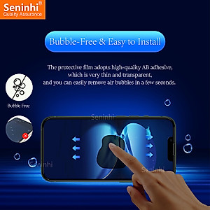 seninhi [3+3Pack] for iphone 13 mini 5.4inch Screen Protector 3Pack + Camera Lens Protector 3Pack, Tempered Glass Screen Protector [With Easy Installation Frame] [9H Hardness] [Anti-Scratch] [Bubble