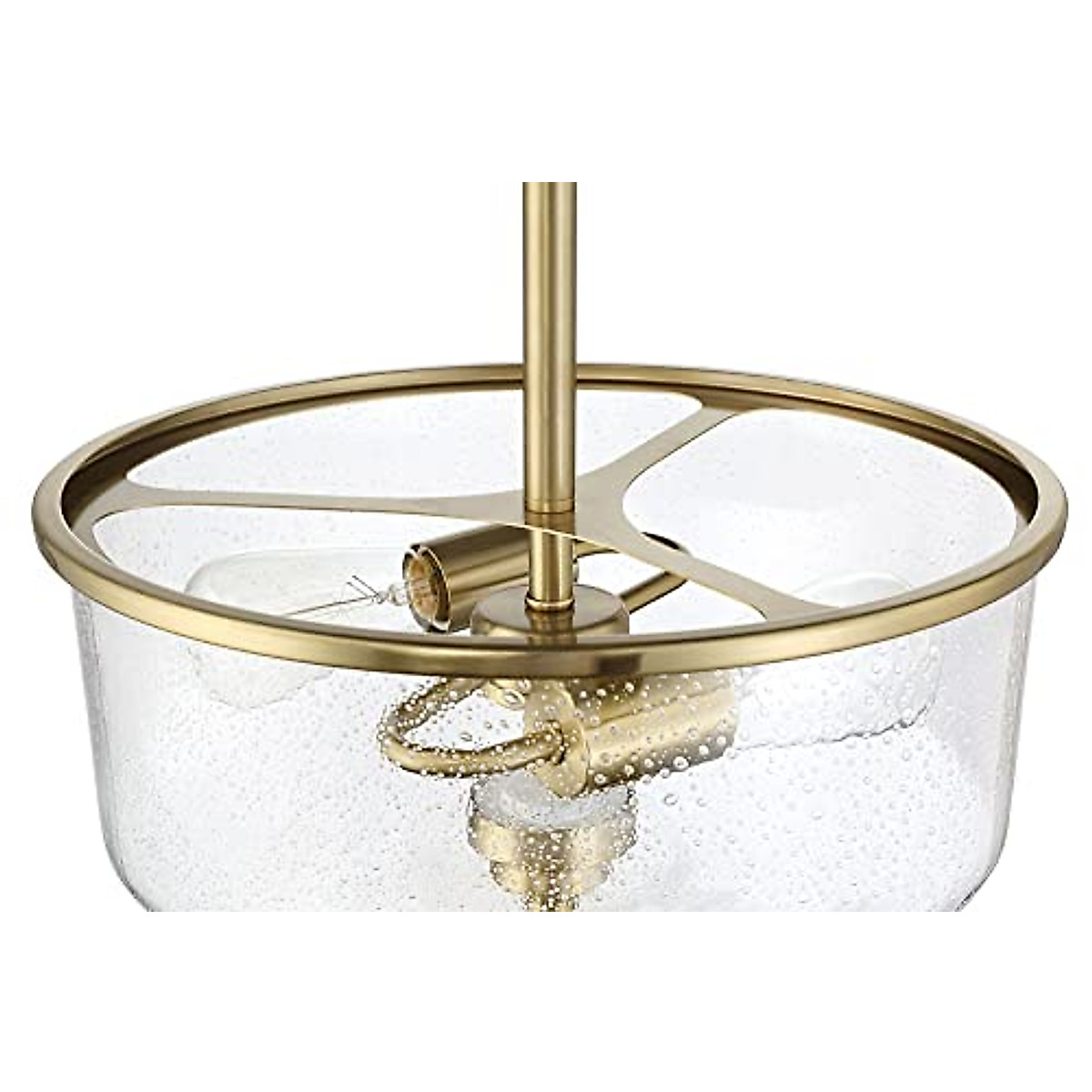 Craftmade 50552-FB Bolden Clear Seeded Glass Shade Semi Flush, 2-Light 120 Watts, Flat Black