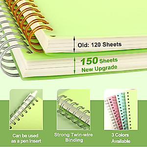 CAGIE Spiral Notebook College Ruled - 5 Subject Spiral Notebook with Tabs Dividers, 300 Pages A5 Small Spiral Notebook 5x7, Hardcover 5 Subject College Ruled Spiral Notebook for School Note Taking