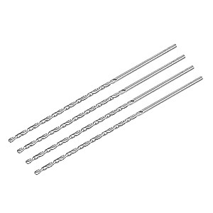 uxcell HSS(High Speed Steel) Extra Long Twist Drill Bits, 3.2mm Drill Diameter 160mm Length 4 Pcs