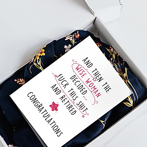 SuperShunhu Funny Retirement Card for Women, Colleague Leaving Work Card, Retiring Card Gift for Coworker, Humor Happy Retirement Card, The Wise Women Retired Congratulation Card