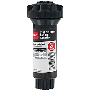 Toro 53816 3-Inch Pop-Up Fixed-Spray with Nozzle Sprinkler, 180-Degree, 15-Feet