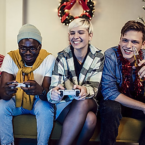 Wireless for PS4 Controller,joystick Gamepad with Vibration shock 4 Built-in Speaker 1000Mah battery Auto Fire Turbo custom Button Compatible Play station-4/Slim/Pro/PC/Android/IOS/NS Switch(White)