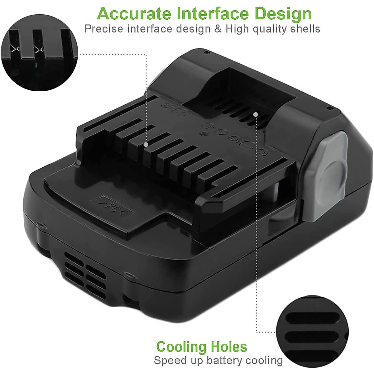 Hanaix 3.0Ah 18V Battery for Hitachi BSL1815X BSL1815S BSL1830 BSL1830C 330139 330557 339782 Li-ion Replacement Battery Slide Style