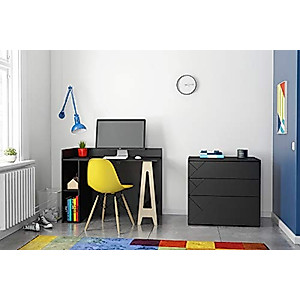 Nexera 608606 Atypik 3-Drawer Storage, Black Filing Cabinet