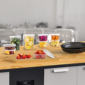 TashiBox [8 oz-50 Sets Plastic food storage containers with lids airtight, BPA Free, Microwave/Dishwasher/Freezer Safe/