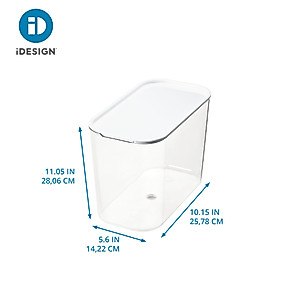 iDesign Tall Inner Storage Bin with Lid, Set of 2, The Wallspace Collection, Clear Bin