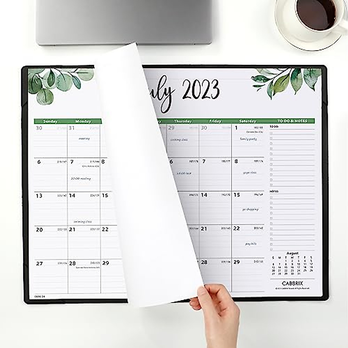 Large Desk Calendar 2023-2024 with Office Desktop Mat, Cabbrix Desk Pad Calendar 22 x 17 Inch Runs From Now to Dec 2024, Desk Blotter Academic Calendar 2023-2024 for Home School and Office