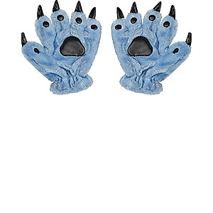 SENSERISE Stitch Costume Onesie Kids Adult Christmas Pajamas Halloween Cosplay Fleece Sleepwear with Slippers Gloves(Blue Kid,125(Height 4'5"-4'9"))