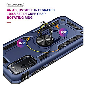 ADDIT S20 fe Case,S20 fe 5G Case, [Military Grade ] 15ft. Drop Tested Protective Case with Magnetic Car Mount Ring Holder Stand Cover for Samsung Galaxy S20 fe/S20 fe 5G - Blue
