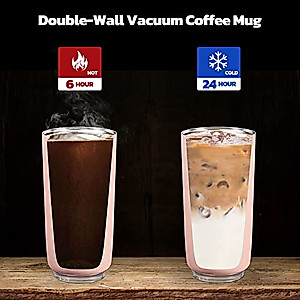 RealCoolRealCool Coffee Mug Tumbler Travel Mug 100% Leakproof Vacuum Insulated Tumbler with Lid- 12 oz, Anti-Scald Coffee Cup,Double Wall, Keeps Drinks Hot&Cold-White