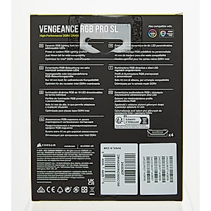 CORSAIR VENGEANCE RGB PRO SL 64GB (4x16GB) DDR4 3600 (PC4-28800) C18 1.35V - White