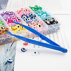 MEABEN 100 Pcs Plastic Craft Disposable Tweezers, Bulk Priced Blue Forceps Tapered Tweezers, Handmake Fuse Beads Manual DIY Tool Handmade Crafts Kit Accessories for DIY Art Crafts