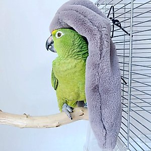 Corner Fleece Bird Blanket,Bird Blanket for Cage,Cozy for Birds,Parrot Cage Snuggle Hut Warm Bird Nest House Bed for Parrots,Small Conures, Lovebirds and Cockatiels M