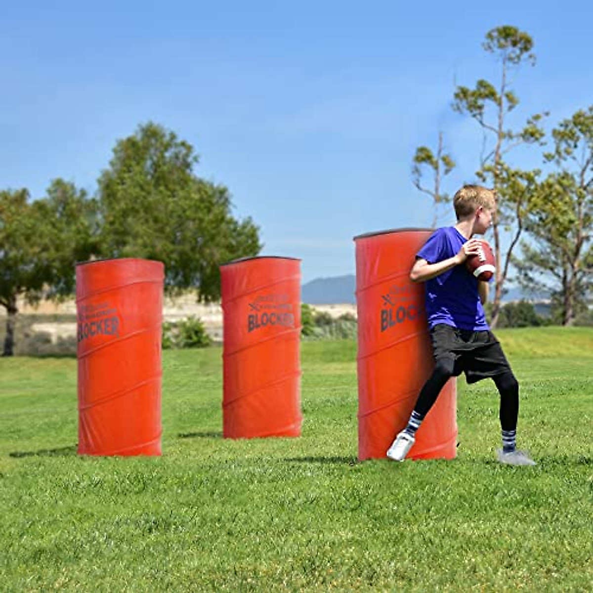 GoSports XTRAMAN Blocker Pop-Up Defenders 3 Pack - Safely Simulate Defenders for All Major Sports - Basketball, Soccer, Football and More, Black