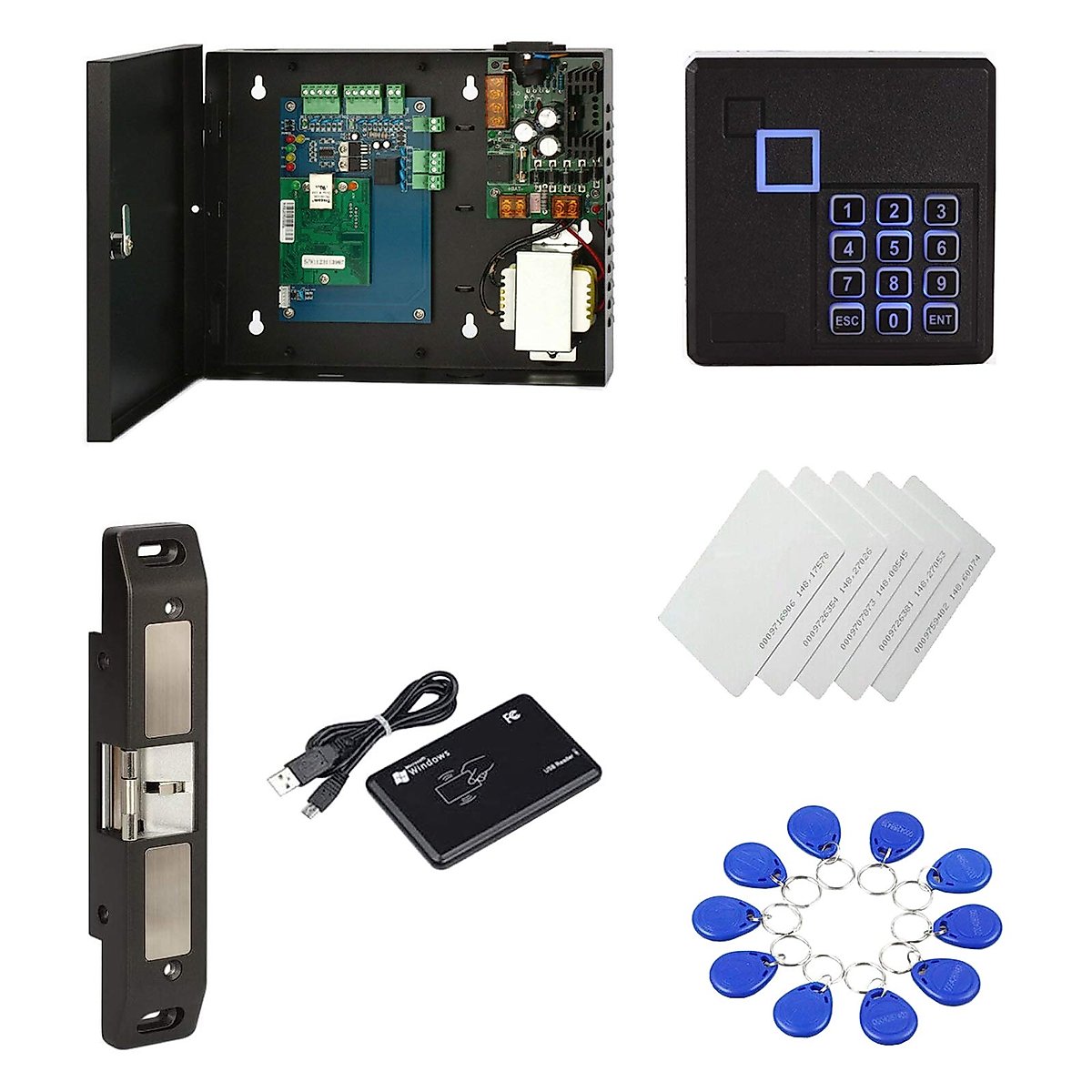 MENGQI-CONTROL Crash bar Latch Panic Bar Strike Lock Access Control keyless Entry for Emergency Door Fire Exit Door Commercial Emergency Exit Bar Security Control Power Supply Box APP remote Open Door
