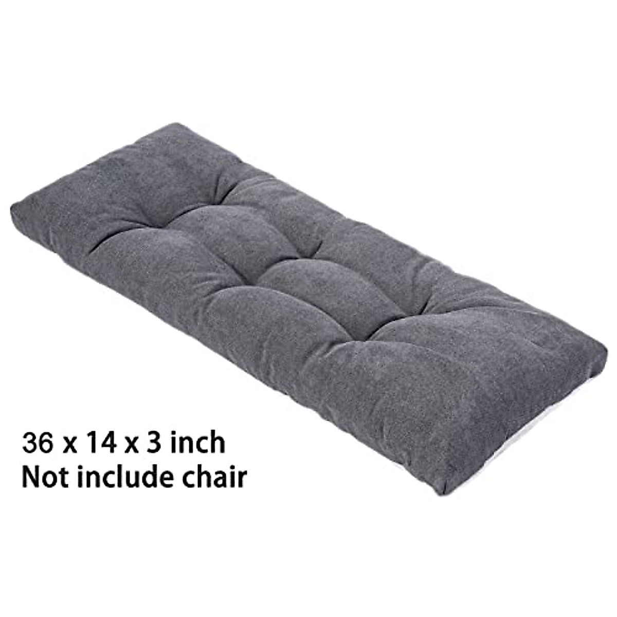 Kyaringtso Bench Cushion, Non-Slip Bench Cushions for Shoe Storage, Window Seat, Kitchen, Indoor, Outdoor Furniture (36"x14", Dark Gray)