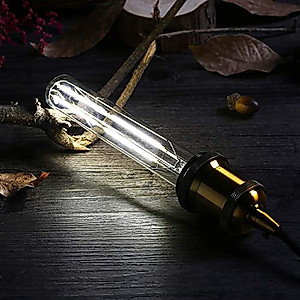 VCTC Lighting Dimmable T10 LED Bulbs,4000K Daylight White,6W Tubular Light Bulb, Edison LED Bulb 60 Watt Equivalent,E26 Medium Base 600LM, Clear Glass Cover,7.3in(185mm),4-Pack