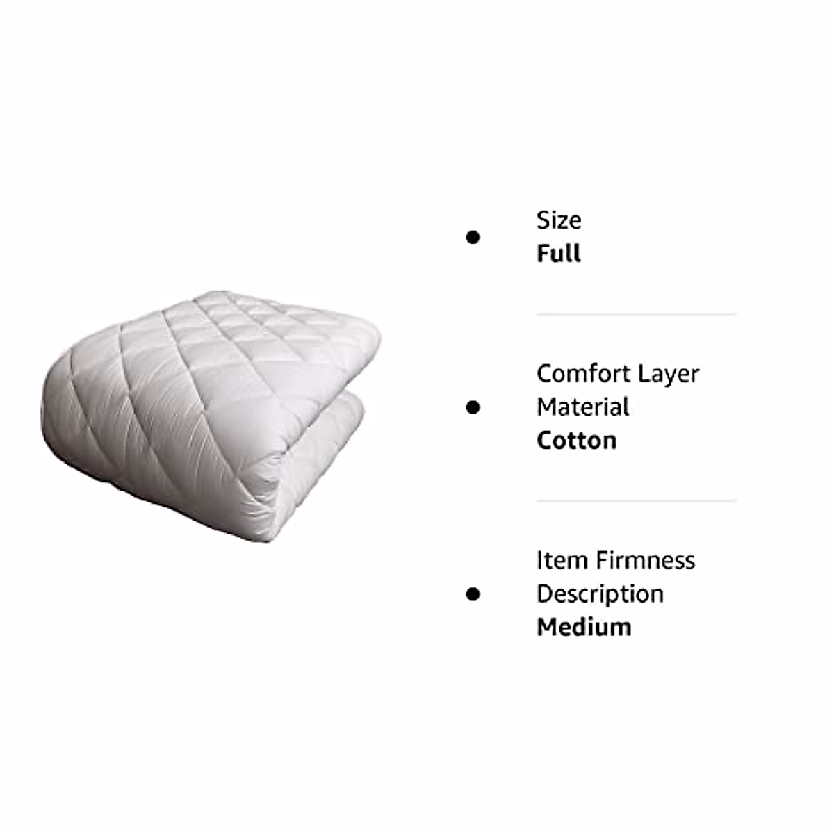 FULI Japanese Futon Mattress, Foldable & Portable Floor Lounger Bed, Roll Up Sleeping Pad, Shikibuton, Made in Japan (White, Full)