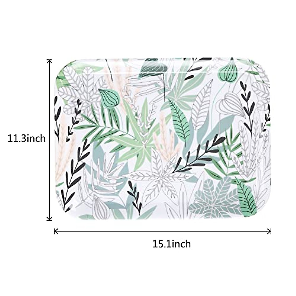 FlosSolis 15.1"x11.3" Serving Tray Set of 2 Leaf Design, Melamine Rectangular Serving Tray/Platters Stackable Sturdy and Easy Clean for Serving Serving Food,Fruit,Desserts,Breakfast,Meals,BPA Free