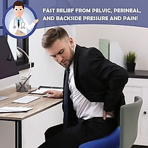 4 Pack Donut Pillow Donut Cushion with Air Pump 15'' Inflatable Donut Seat Cushion Blue Coccyx Butt Pillow Round Doughnut Pillow for Tailbone Hemorrhoid Prostatitis Office Car Home Bed Chair Supplies